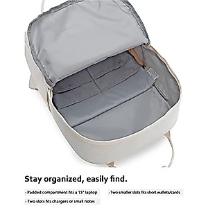 HotStyle DAYBREAK Casual Backpack, Stylish for School, Travel & College, Beige white