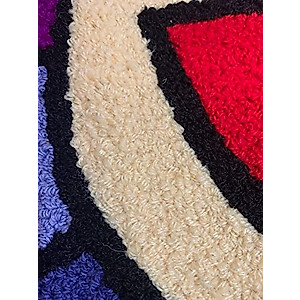 Lotus Atelier 30 in. Cartoon Sunflower Rug for Room | Smiley Face Maximalist Rugs for Bedroom | Hypebeast Rug | Preppy Decor