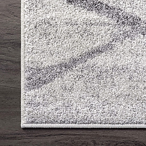 nuLOOM 3x5 Thigpen Contemporary Area Rug, Grey, Abstract Lines, Non-Slip Backing, Stain Resistant, For Bedroom, Dining Room, Living Room, Hallway, Office, Kitchen, Entryway