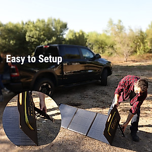 Powerness 200W Portable Solar Panel with 16.4 Feet/5 Meters DC Extension Cable