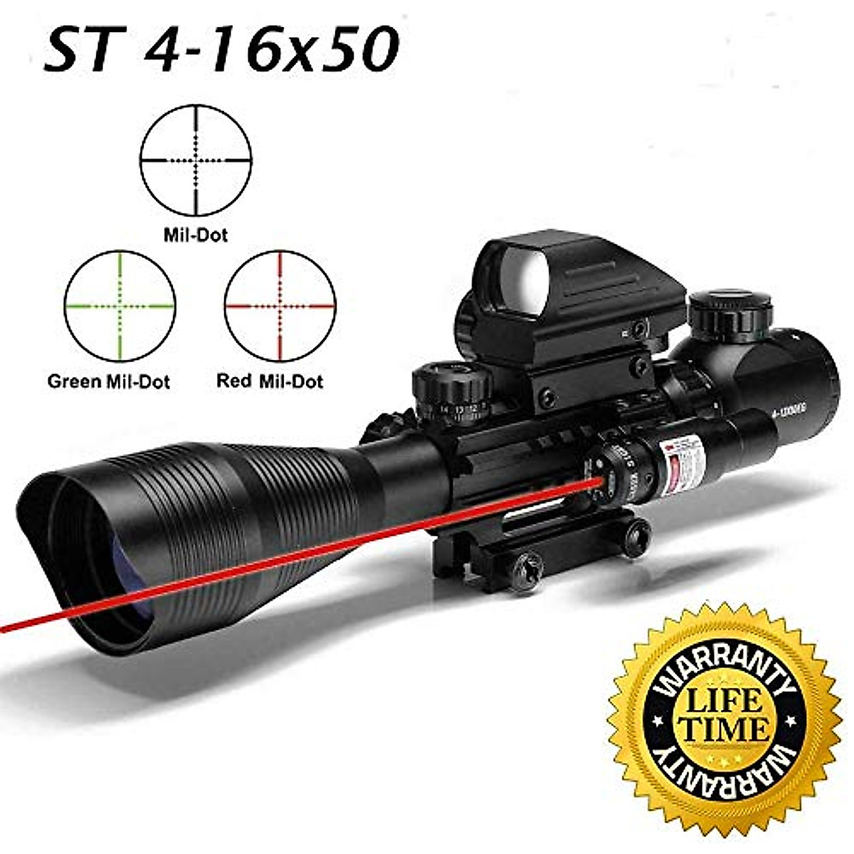 ST 4-16x50 Scope Combo Includes Laser Sight and Holographic Dot Sight
