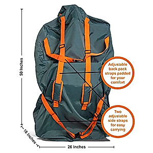 Extra Large - Heavy Duty Stroller Gate Check Bag | Waterproof | Compatible with: WONDERFOLD, BOB, VEER, JEEP WAGON, ETC. | Fits most car seats, stroller wagons, double and Jogging Strollers