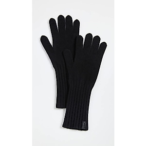 Vince Womens Boiled Cashmere Knit Glove,Black,OS