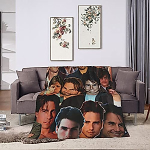 Tom Cruise Collage Blanket Ultra-Soft Micro Fleece Lightweight Warm Throw Blanket Suitable for Bedrooms Sofa and Travel Air Conditioning