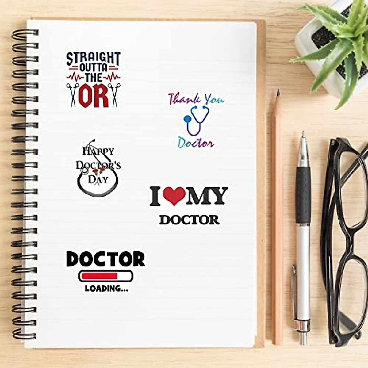 50Pcs Medical Stickers | Doctor Nurse Stethoscope Waterproof Vinyl Stickers | Cartoon Human Body Organ Anatomy Decals for Water Bottles, Laptop, Clipboard, Phone Case, Skateboard