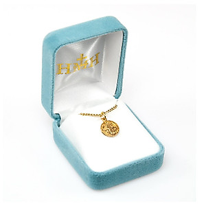 The Christian World Petite Gold Over Sterling silv. Saint Benedict Round Jubilee Medal Pendant vbn-fh-5976