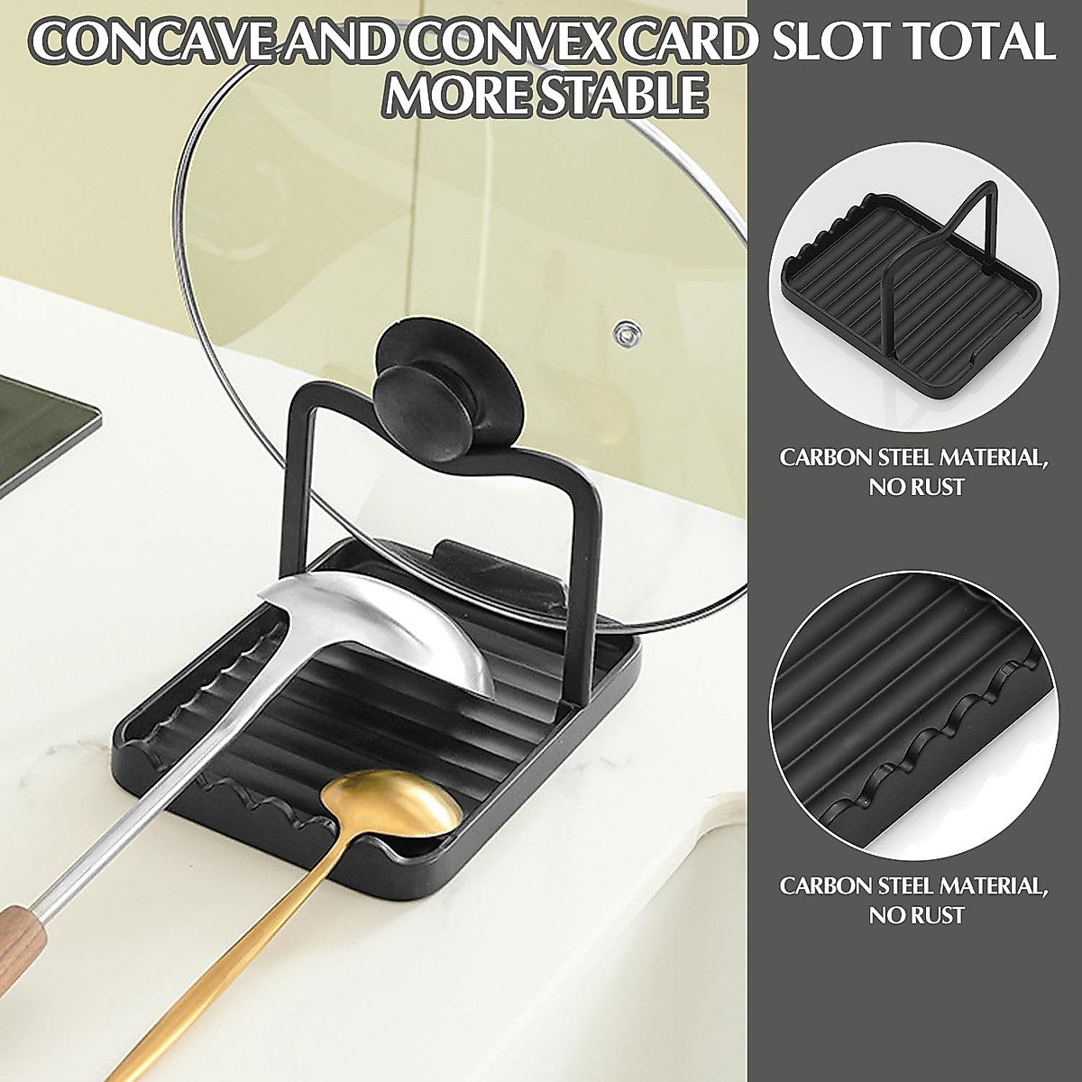 Ysks'hf spoon holder and pot lid holder，stainless steel，Kitchen Utensil Rest, scraper holder & pot holder，Spoon Holder for Stove Top - Kitchen Utensil Holder for Ladles & Tongs