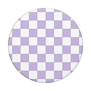 Checkerboard Purple and White - Checkered Pattern Checker PopSockets Swappable PopGrip