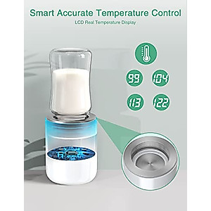 Portable Bottle Warmer, Fast Heating Travel Bottle Warmer, 13200mAh Baby Bottle Warmer On The Go for Breastmilk and Formula with 5 Adapters, 4 Temperature,Leak-Proof, Cordless, Battery Powered