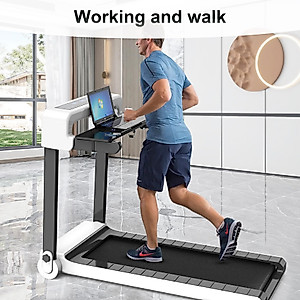 Beendou Universal Treadmill Desk Attachment, Ergonomic Platform Treadmill Laptop Desk Holder for Notebooks, Tablets, MacBook, Workstation for Treadmill Handlebars up to 31 inches with Cup Holder