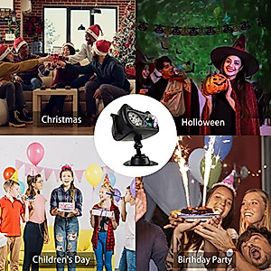 Christmas Halloween Holiday Projector Lights 2-in-1 26 HD Effects (3D Ocean Wave & 96 Patterns) Waterproof with RF Remote Control Timer for Indoor Holiday Party Home Garden Decorations (16 Slides Pro)