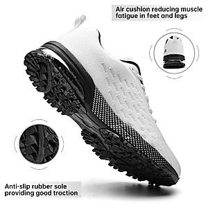 QAUPPE Mens Air Running Shoes Athletic Trail Tennis Sneaker (White US 10.5 D(M)