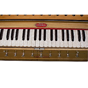 Harmonium by Maharaja Musicals, In USA, 9 Stops, 3 1/2 Octave, Double Reed, Coupler, Natural Color, Standard, Padded Bag, A440 Tuned, Musical Instrument Indian Sangeeta (PDI-AABG)