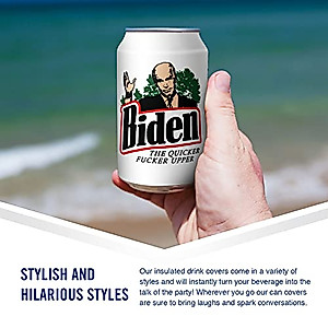 Beersy Silicone Sleeve Beer Can Cover - Insulated Can Sleeve - Novelty Disguise for Outdoor Events, Golf, Parties, Concerts,Tailgate - Hide a Beer To Look Like Soda, Fits 12 oz (Quicker Fucker Upper)