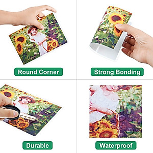 Thermal Laminating Pouches Clear Laminating Pouches Plastic Paper Laminator Pouches, 9 x 11.5 Inch, 5 x 7 Inch, 4 x 6 Inch, 2.2 x 3.7 Inch (100 Pieces)