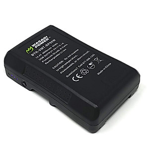Wasabi Power V-Mount Battery (14.4V, 6600mAh, 95Wh) and V-Mount Battery Charger with D-Tap for Sony Video Camera Camcorder, Broadcast LED Light, and Any Other Compatible Video Camera Camcorder