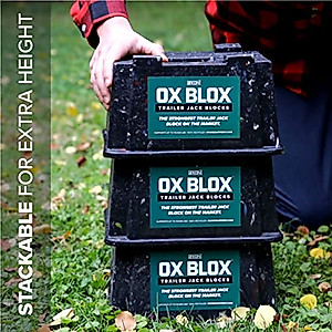 OX BLOX Trailer Jack Block | RV and Camper Blocks for Any Tongue Jack, Post, Foot, or stabilizer (Round or Square) | Supports up to 10,000 lbs per Block