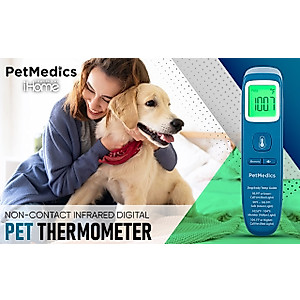 PetMedics Non-Contact Digital Pet Thermometer for Dogs - Infrared Fast and Accurate Canine Temperature Detection - Easy to Read LCD Display