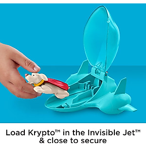 Fisher-Price DC League of Super-Pets Preschool Toy Super Launch Krypto Figure & Invisible Jet Vehicle Set for Pretend Play Kids Ages 3+ Years