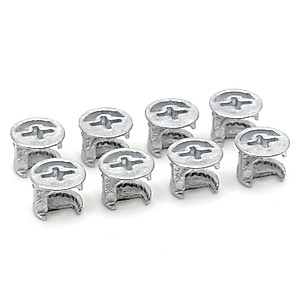 ReplacementScrews Eccentric Cam Locks Compatible with IKEA 103114 (Kullen, Alex, MICKE) Case with Flange - 12mm x 10mm - Zinc Alloy (Pack of 8)