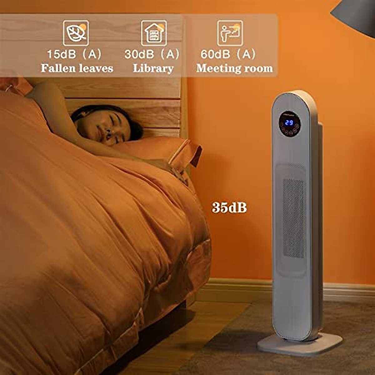 Outdoor Garden Heater Ceramic Space Heater, 2000W Portable Quiet Heater with Remote Control & 12h Timer, Thermostat, Overheat & Tip-Over Protection, Electric Rotating Heater Patio