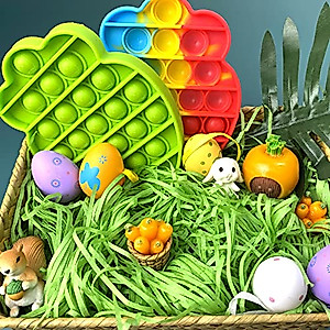 QLINLEAF 1LB Easter Green Grass Basket Filler Recyclable Paper Green Raffia Grass Recyclable Shred Paper Paper Filler for Easter Party Gift Basket Filler