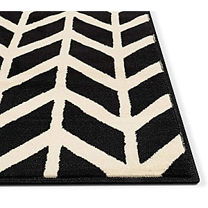 Well Woven Chevron Black 2' x 7'2" Runner Rug Carpet
