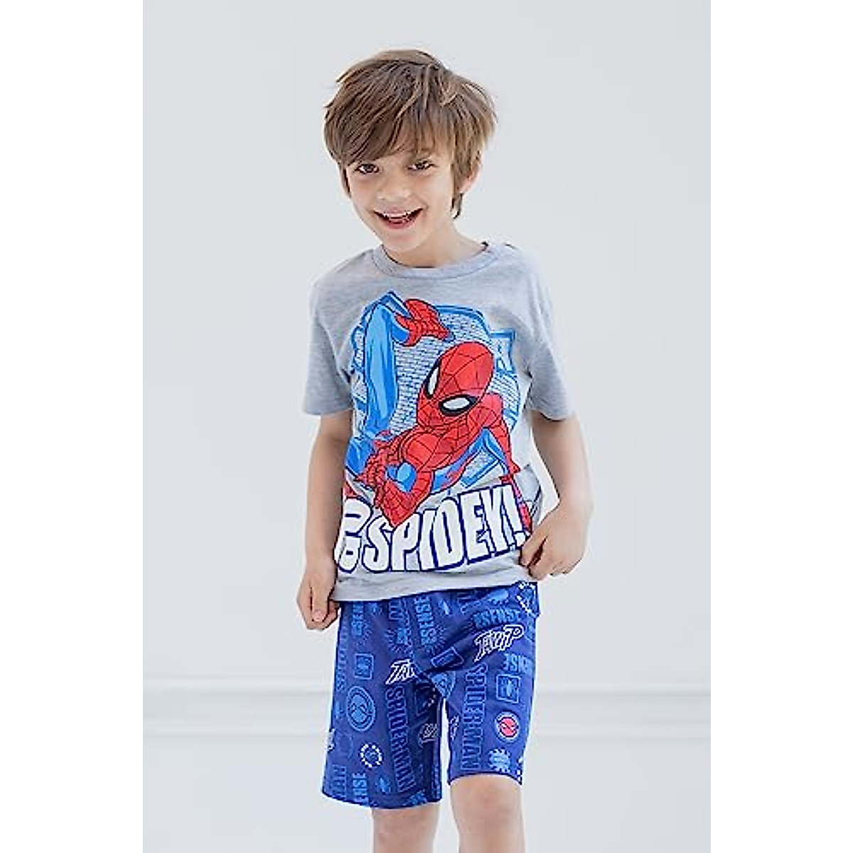 Marvel Avengers Spiderman Toddler Boys 4 Piece Mix n' Match T-Shirt & Shorts Set 5T