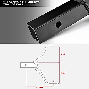 Stehlen 642167819295 Universal Trailer Hitch 7 Inch Drop Loaded Ball Mount Receiver 2" - Silver with Polished Chrome