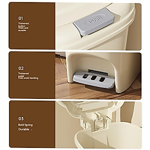 Kitchen Trash Can 6 Gallon Odor Resistant Medium Plastic Trash Can Hands-Free with Pedal and Trash Bag Ring, 6 Gallon Milky White