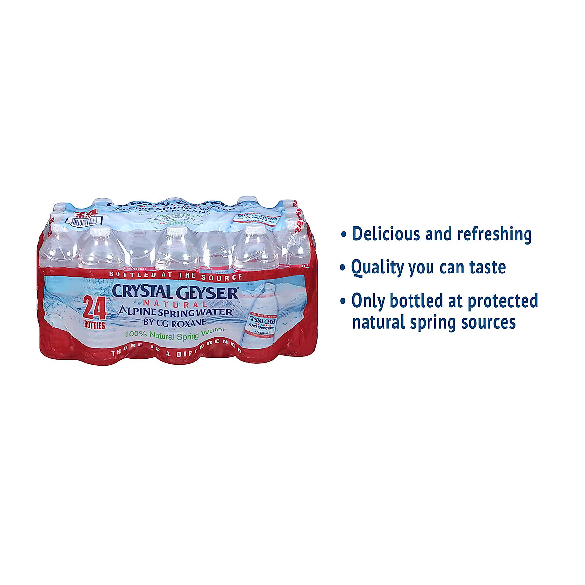 CRYSTAL GEYSER SINCE 1977 Pallet Of 84 Cases, Of Alpine 100% Natural Spring Water, 24 16.9oz bottlesper Case, Bottled at The Source, Clear, (CGW24514PL)