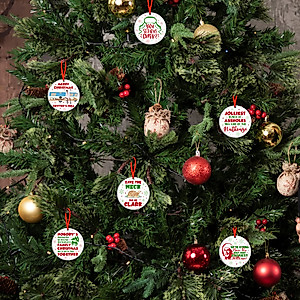 Christmas Vacation Gift, 6 Pcs Funny Ceramic Christmas Tree Hanging Ornaments, Griswold Family Cousin Eddie Christmas Vacation Merchandise, Cute Christmas Home Decorations, Novelty Xmas Gifts
