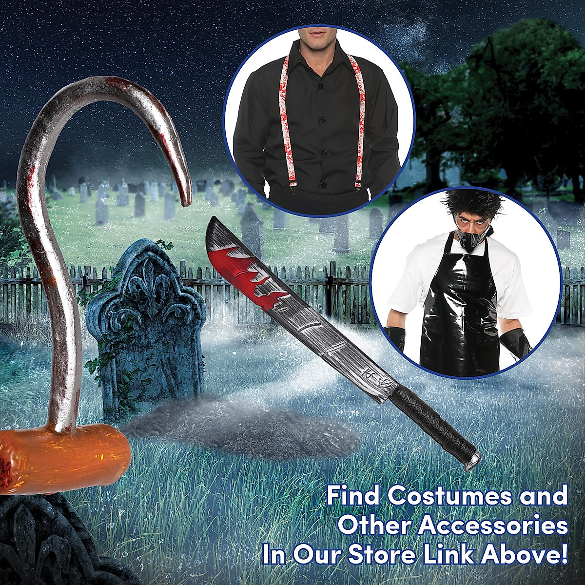 UNDERWRAPS Faux Foam Meat Hook - Halloween Prop Meat Hook, Fake Accessories for Adults, Halloween Decorations, Cosplay Toy Hooks, Weapon Costume Foam Hook