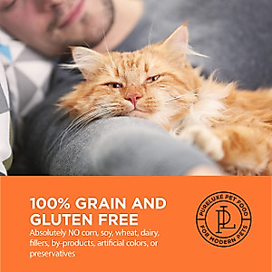 PURELUXE Grain and Gluten Free Cat Food, Long Hair Elite Nutrition, Chicken and Salmon, for Cats and Kittens with Longhair at All Life Stages and Breeds, Made in The USA, 3.3lbs