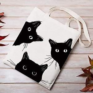cmegke Cat Tote - Aesthetic Canvas Tote for Women, Perfect for Gifts, Reusable Grocery Bags