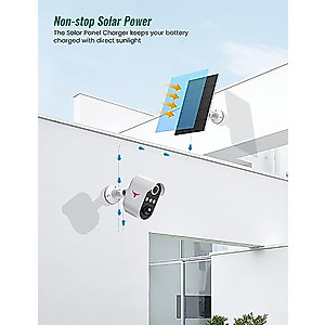 Aiwit 1080p Wireless Security Camera, Indoor/Outdoor Surveillance Bullet Cam with Solar Panels, Live View, AI Human Detection, Night Vision, 2-Way Audio, IP65 Waterproof, Cloud Storage