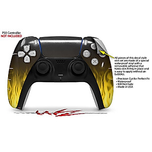 WraptorSkinz Skin Wrap compatible with Sony PS5 DualSense Controller Fire Yellow (CONTROLLER NOT INCLUDED)