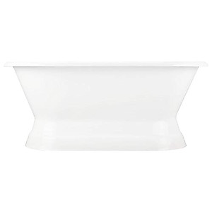 Signature Hardware 907547-60-RH Henley 60" Cast Iron Double-Ended Pedestal Tub with 7" Rim Holes