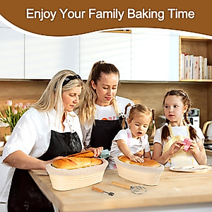 Greenual Banneton Bread Proofing Basket 10" Oval Set of 2