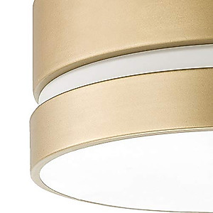 Globe Electric 60754 2-Light Flush Mount Ceiling Light, Soft Gold, Inner Frosted Shade, Ceiling Light Fixture, Light Fixtures Ceiling Mount, Bedroom Lights for Ceiling, Dining Light Fixture
