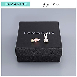 Easter Earrings White Rabbit Bunny Carrot Stud Earrings Crystal Pearl Cute Funny Earring