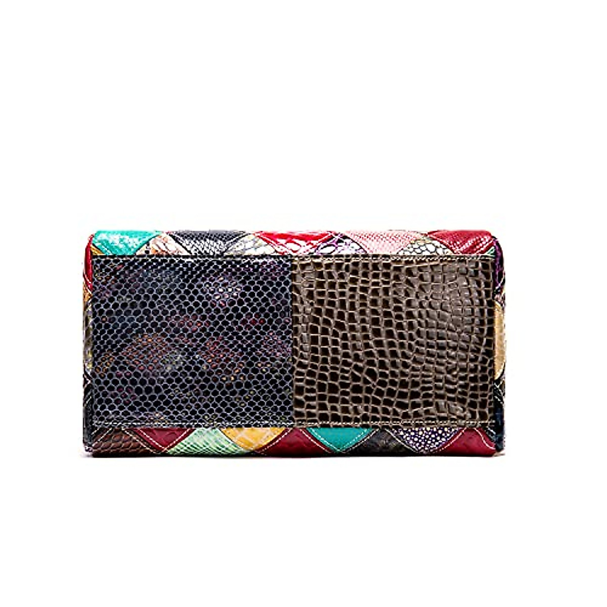 Women's Purses and Bags Multicolored, Genuine Leather Patchwork Tote Bag Large Capacity with A Detachable Shoulder Strap