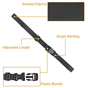 MAGARROW 40" Strap Buckle Packing Straps Adjustable 1-Inch Belt (1" Wide - 40" Long, Black (4 PCS))