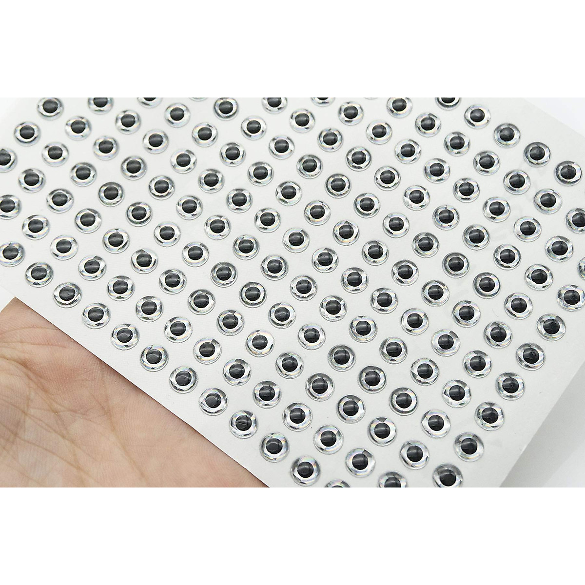 500pcs 4mm Silver 3D Holographic Fishing Lure Eyes 3D Lure Eye 3D Soft Eye 3D Holographic Lure Eye Fly Tying, Jigs, Crafts