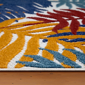 Leick Home 595207 Talipot Palm Indoor Outdoor Area Rug Round 5'3"