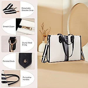 ESTARER Laptop Tote Bag for Women, 15.6 Inch Laptop Bag Water-resistant Canvas Work Bag, Casual Shoulder Bag Handbag Briefcase Purse for Office/College/Travel