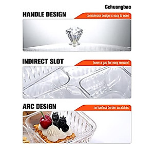 Gehuangbao Food container acrylic Serving Tray,Large Platter with Lid 24 Removable Bowls,Condiments Appetizers Snacks Nuts Platter,Perfect for Party Wedding Family (4 Sets)