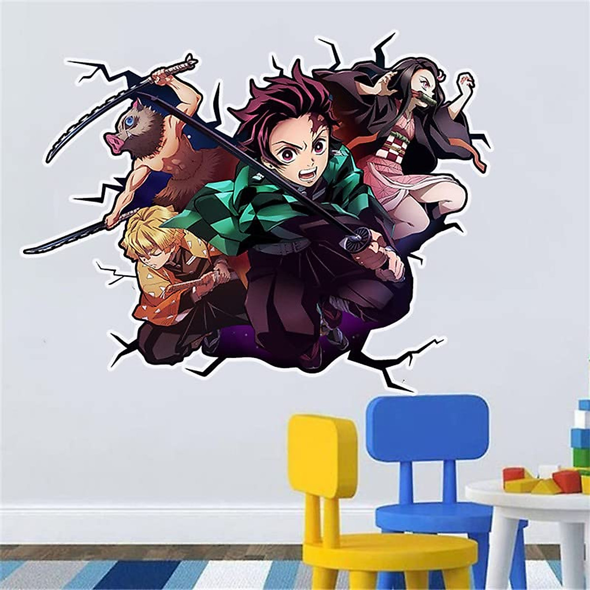 Anime Wall Decals Sticker,Children Cartoon Anime Bedroom Background Wall Decoration Self Adhesive Wall Sticker,Video Game Sticker Birthday Party Supplies