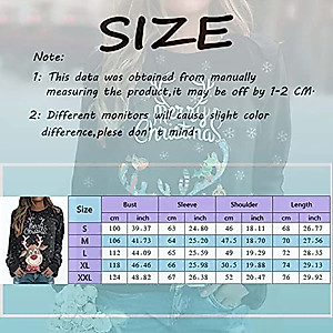 Ugly Christmas Sweater for Women Crewneck Funny Graphic Printed Long Sleeve Shirts Xmas Pullover Top 2022 (Z5-Grey, XL)