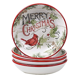 Certified International Evergreen Christmas 36 oz. Soup/Cereal Bowls, Set of 4